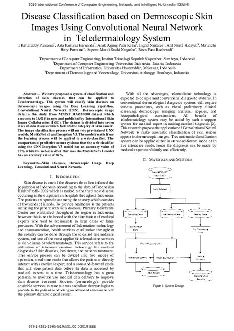 Pdf Disease Classification Based On Dermoscopic Skin Images Using Convolutional Neural Network