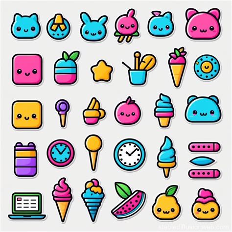 Kawaii Coding Stickers In Vibrant Colors Stable Diffusion Online