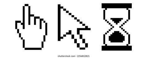 Pixel Cursor Black Vector Icon Ten Stock Vector Royalty Free Shutterstock