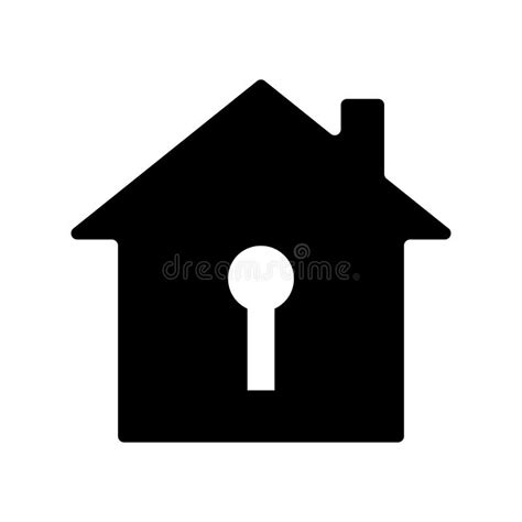 House Icon With Keyhole Home Safety Lock With Keyhole On White Background Vector Illustration