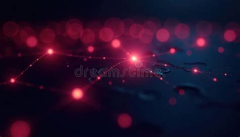 Abstract Network Connections Glowing On Dark Background Tech Science Digital World Stock