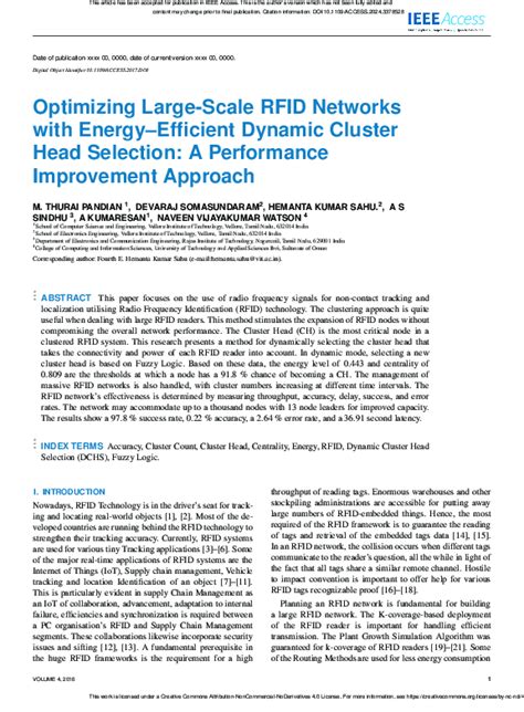 Pdf Optimizing Large Scale Rfid Networks With Energyefficient
