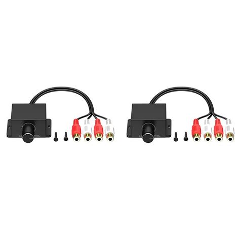 2x Car Audio Amplifier Bass Level Remote Volume Control Knob Male And