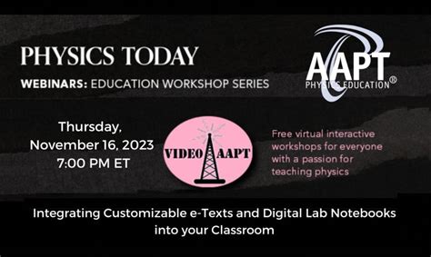 Videoaapt Aaptworkshop American Association Of Physics Teachers Aapt