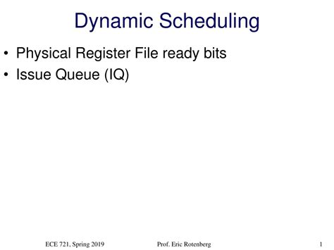 Ppt Dynamic Scheduling Powerpoint Presentation Free Download Id