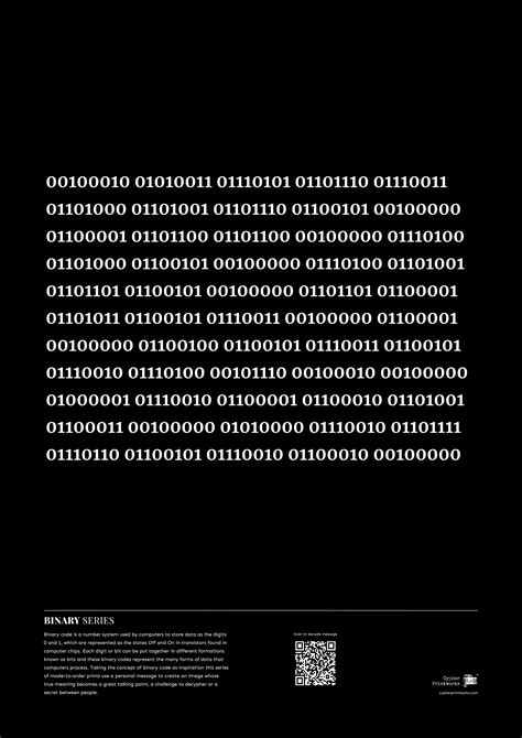 Binary Series Personalised Print Free Delivery
