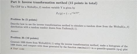 solved part 3 inverse transformation method 15 points in
