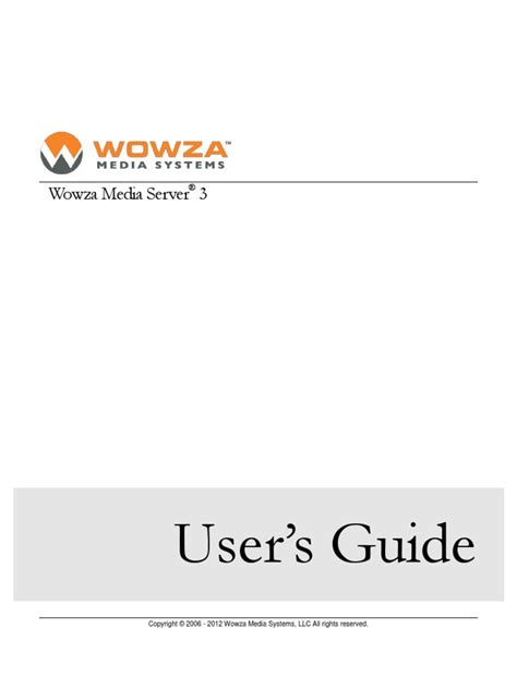 user s guide wowza media server 3 pdf streaming media software