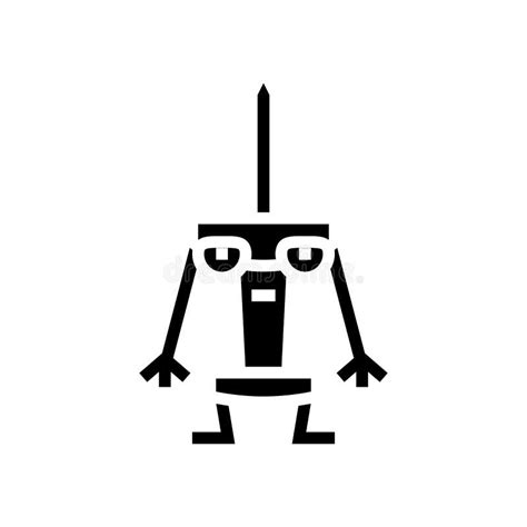 Push Pin School Character Glyph Icon Vector Illustration Stock Vector Illustration Of Office