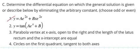 Solved C Determine The Differential Equation On Which The Chegg Com