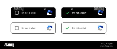 Captcha icon. I am not a robot. Vector computer code. I m not a robot button. Vector web button ...