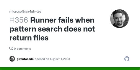runner fails when pattern search does not return files · issue 356