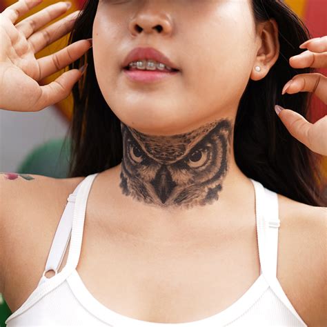 Owl Tattoos For Girls Neck