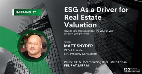 Matthew Snyder On Linkedin Esg Imnconference Esgstrategy Realestate
