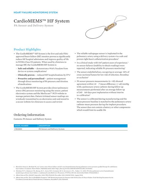 Cardiomems™ Hf System Pa Sensor And Delivery System Docslib