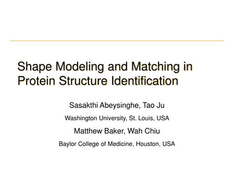 Ppt Shape Modeling And Matching In Protein Structure Identification