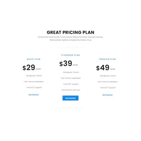 Premium PSD Pricing Plan Web Template
