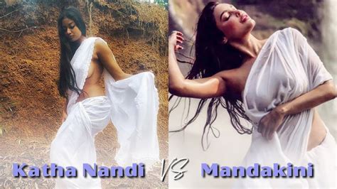 The Showdown of Bollywood Actress: Unleashing Boldness in White Saree: Katha Nandi Vs Mandakini ...