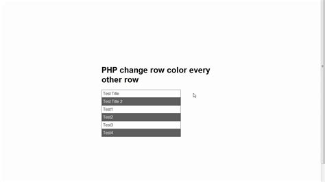 PHP Tutorial Change Row Colors YouTube
