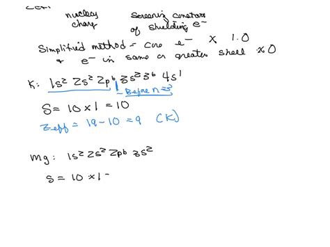 Solved Arrange The Following Atoms In Order Of Increasing Effective