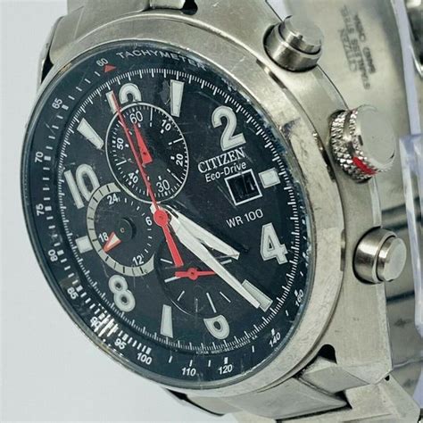 Citizen Eco Drive Gents Chronograph Stainless Steel Watch B612 S087899