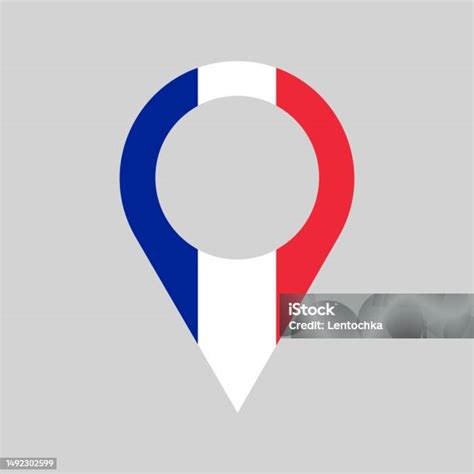 프랑스 위치 핀 Gps 마커 프랑스 상징 미국 기호 파란색 흰색과 빨간색 색상 벡터 찾기 0명에 대한 스톡 벡터 아트 및 기타
