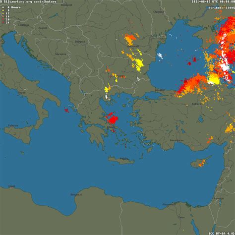 lightning map map of cloud to ground lightning flash density km 22 yr