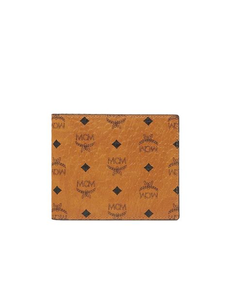 Mcm Logo Print Bifold Wallet Modesens