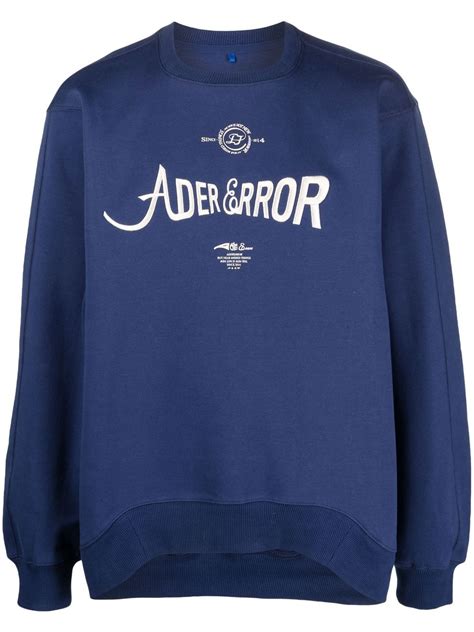 ader error 로고 프린트 긴소매 스웨트셔츠 farfetch