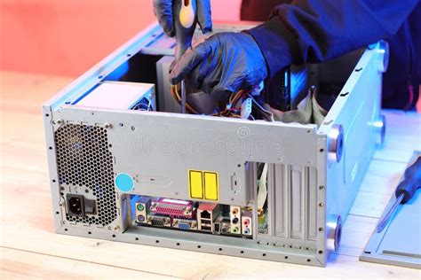 Disassembly Of An Old Desktop Computer On A Table Stock Image Image Of Disassembly Interior