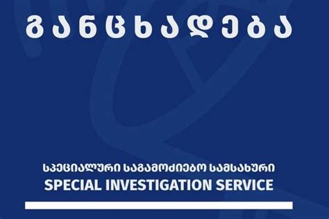 სპეციალურ საგამოძიებო სამსახური ინფორმაცია და დოკუმენტაცია რაც ეხებოდა სახელმწიფო ინსპექტორის