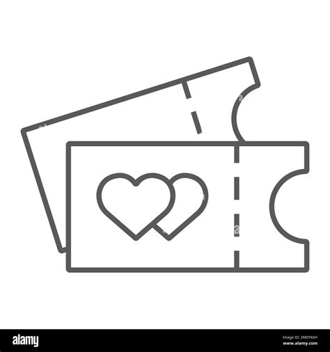 Tickets Thin Line Icon Event And Pass Cinema Tickets Sign Vector