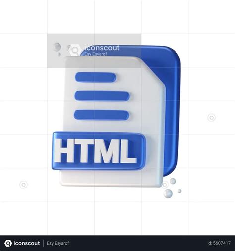 Html File 3d Icon Download In Png Obj Or Blend Format