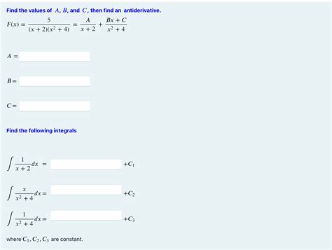 Solved Find The Values Of A B And C Then Find An Chegg Com
