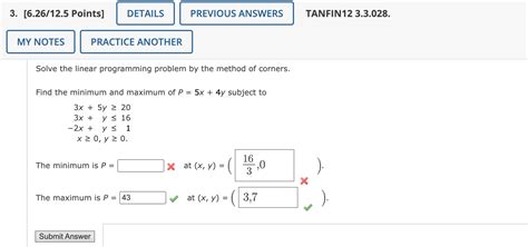 Solved Solve The Linear Programming Problem By The Method Of