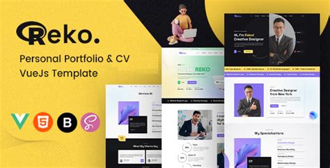 Reko Personal Portfolio CV Vuejs Template By CodersOcean ThemeForest