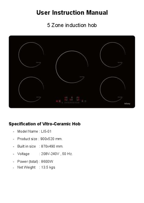 Induction Cooktop Use And Care Manual Safety Installation