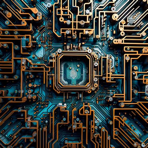 Ai Generated Circuit Board Maze Stock Illustration Illustration Of