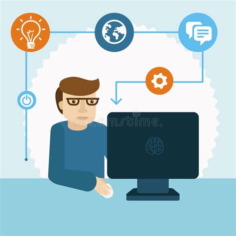 Programmer Genius Nerd Flowchart Program Plan Stock Illustration Illustration Of Diagram Cute