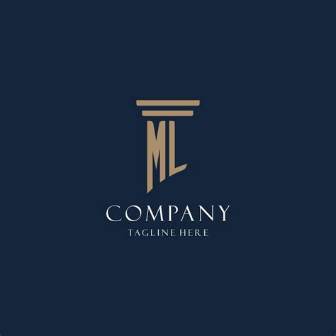 Ml Initial Monogram Logo For Law Office Lawyer Advocate With Pillar Style 15444085 Vector Art