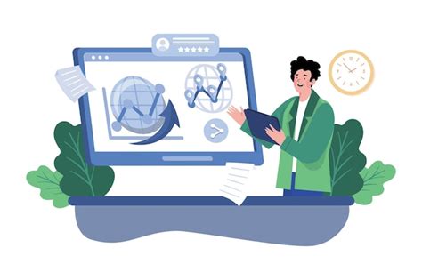 Premium Vector Businessman Doing Web Analytics