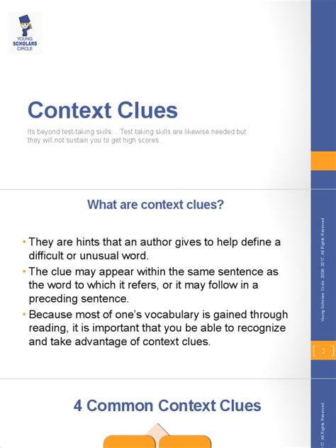 Reading Comprehension Context Clues Strategies Pdf Word Cognitive Science