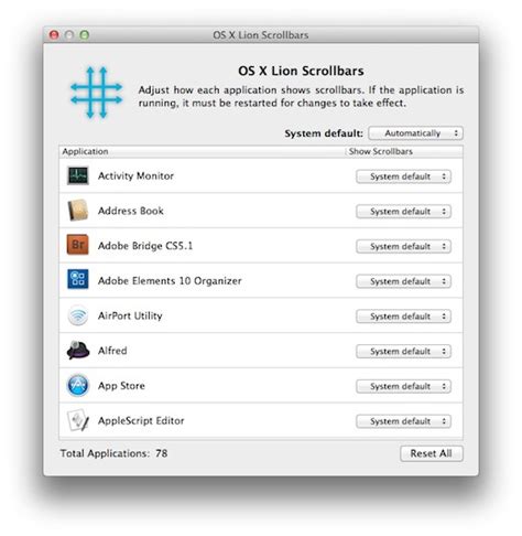 Customize OS X Lion S Scrollbar Behaviour