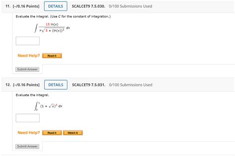 Solved Evaluate The Integral Use C For The Constant Of Chegg Com
