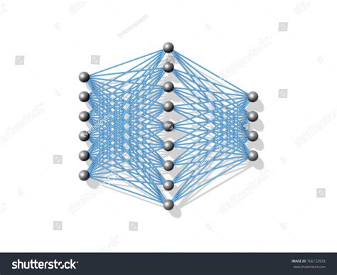 Artificial Neural Network Schematic Model Isolated Stock Illustration