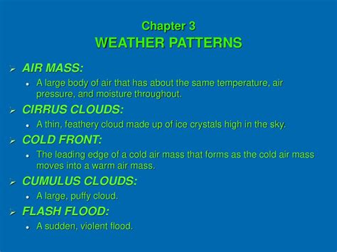 Chapter 3 Weather Patterns Ppt Download