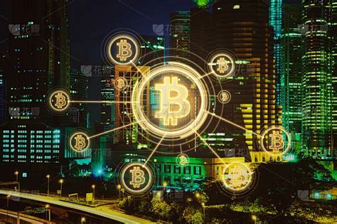 电子货币、区块链转账和金融概念。素材 花瓣网