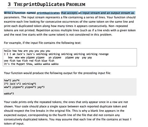 Solved Write A Function Named Printduplicates That Accepts