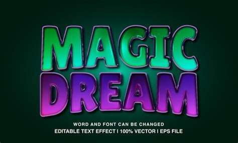 Premium Vector | Magic dream editable text effect