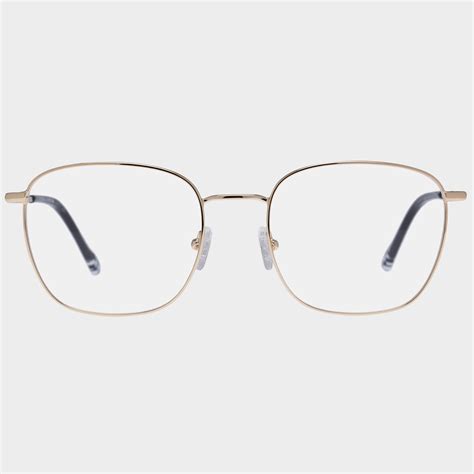 Tempus Bright Gold Uni Sex Square Optical Frames Le Specs
